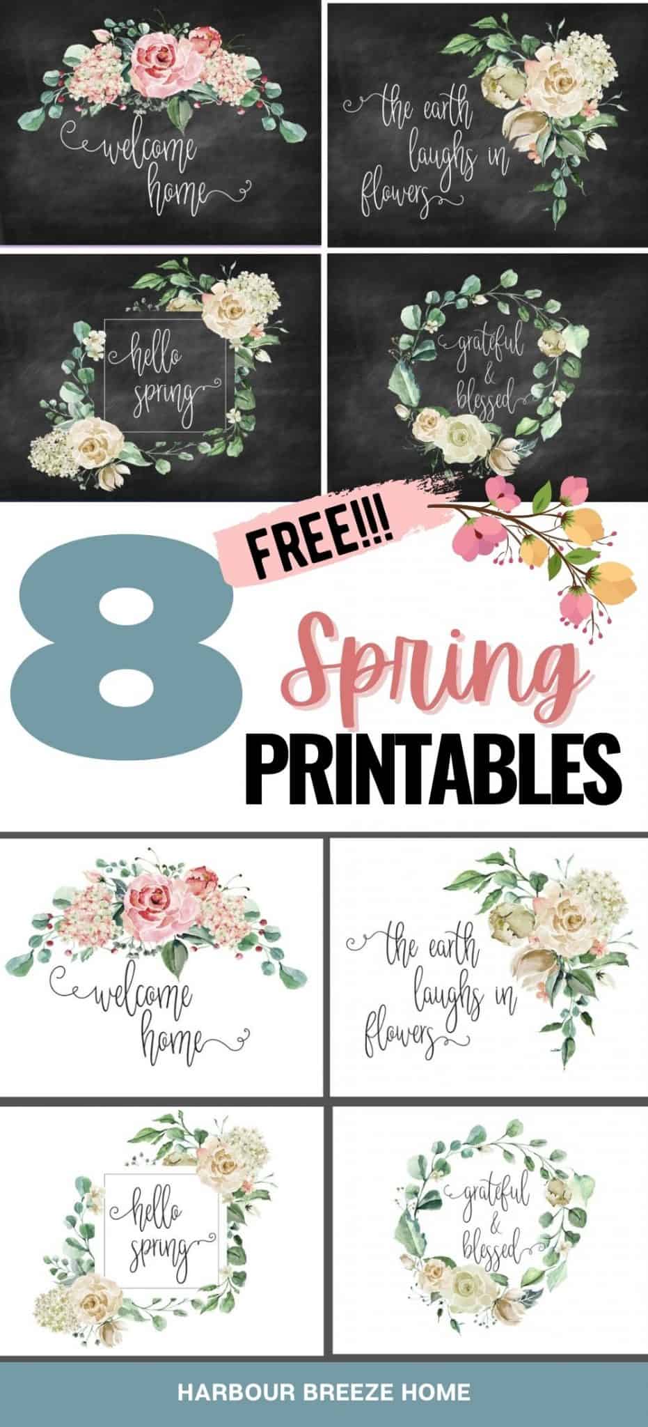 Free Farmhouse Printables with Flowers - Harbour Breeze Home
