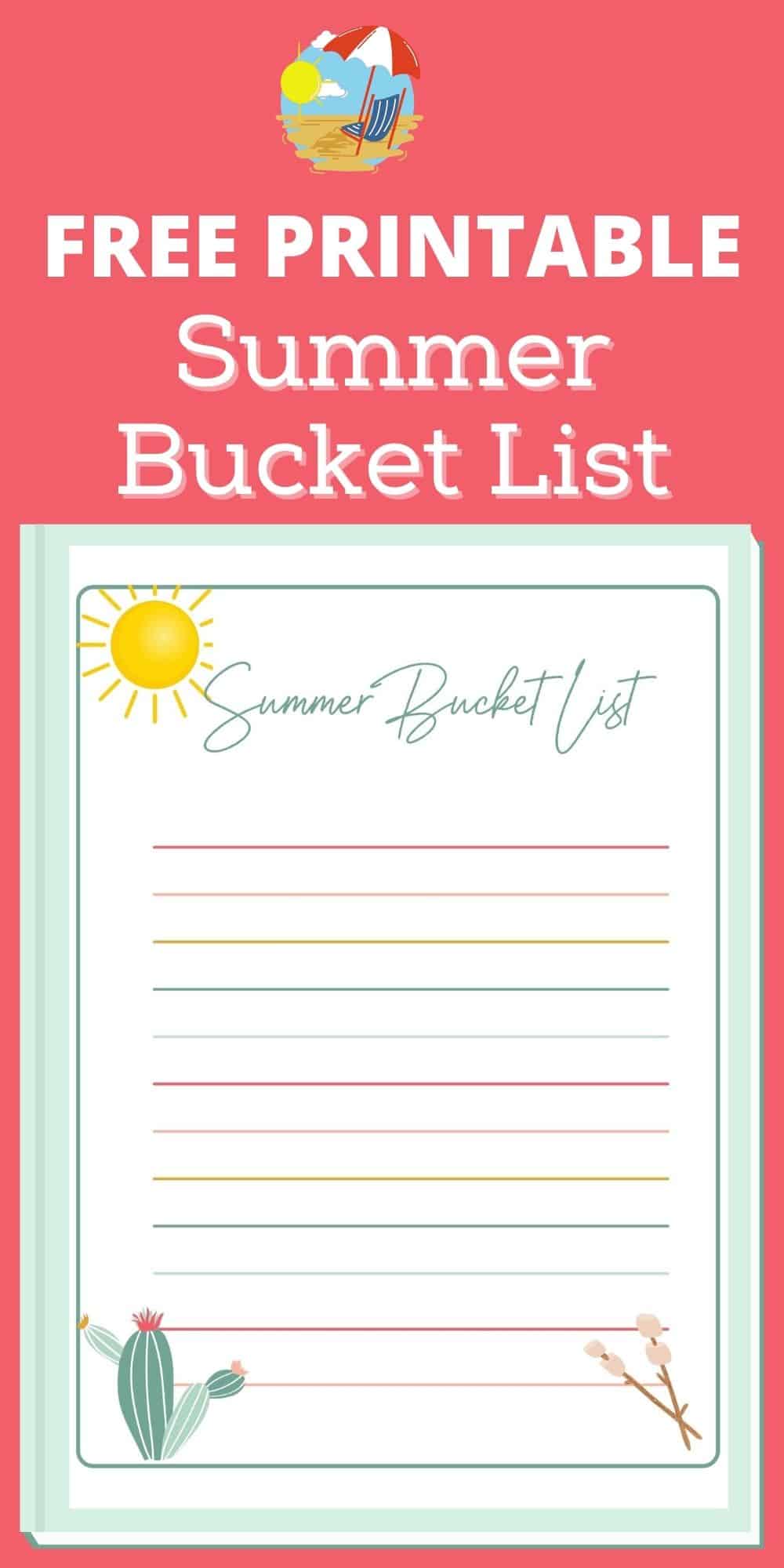 Free Printable Summer Bucket List - Harbour Breeze Home