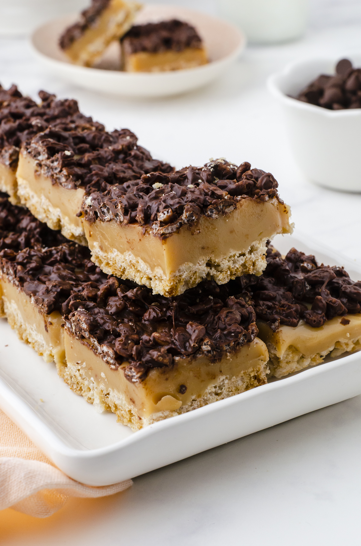 Caramel Bars With Chocolate Crispy Rice Recipe - Harbour Breeze Home