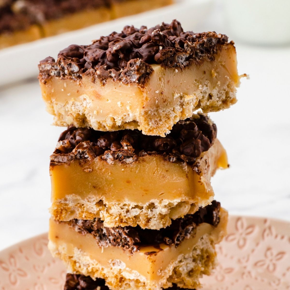 Caramel Bars With Chocolate Crispy Rice Recipe - Harbour Breeze Home