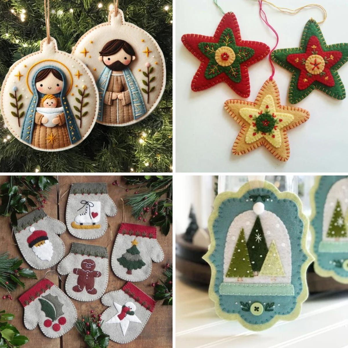 Felt Christmas Ornament Pattern Felt Christmas Tree Craft ⋆ Sugar,